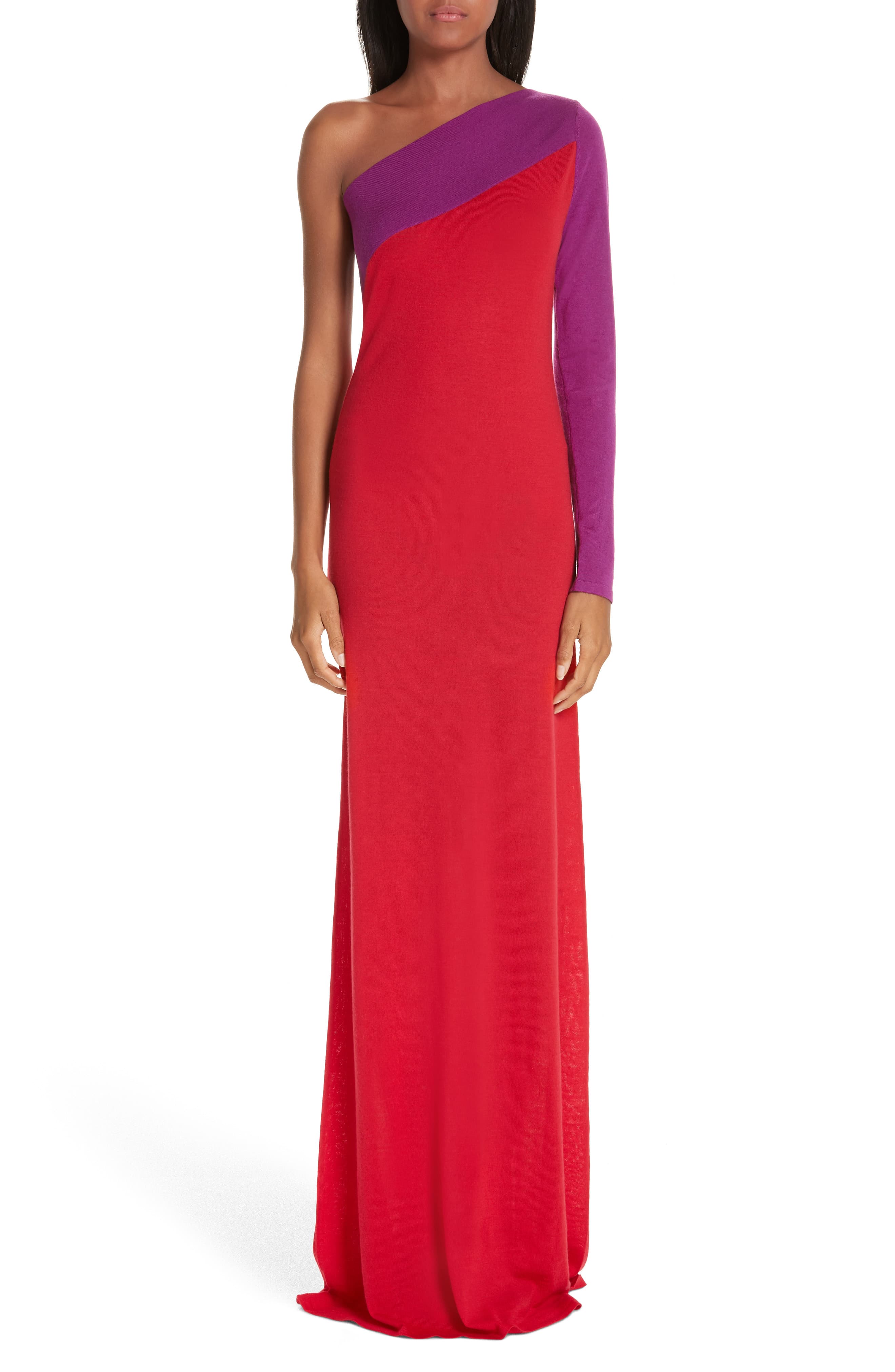 Victor Glemaud + One Shoulder Wool Knit Dress