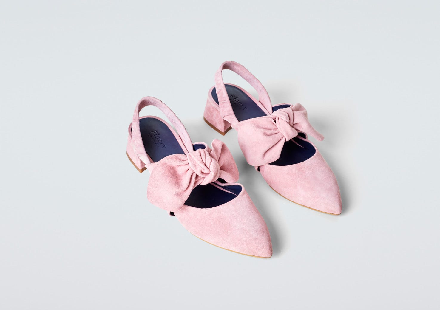 Finery London + Lapsey Pale Pink Suede Shoes