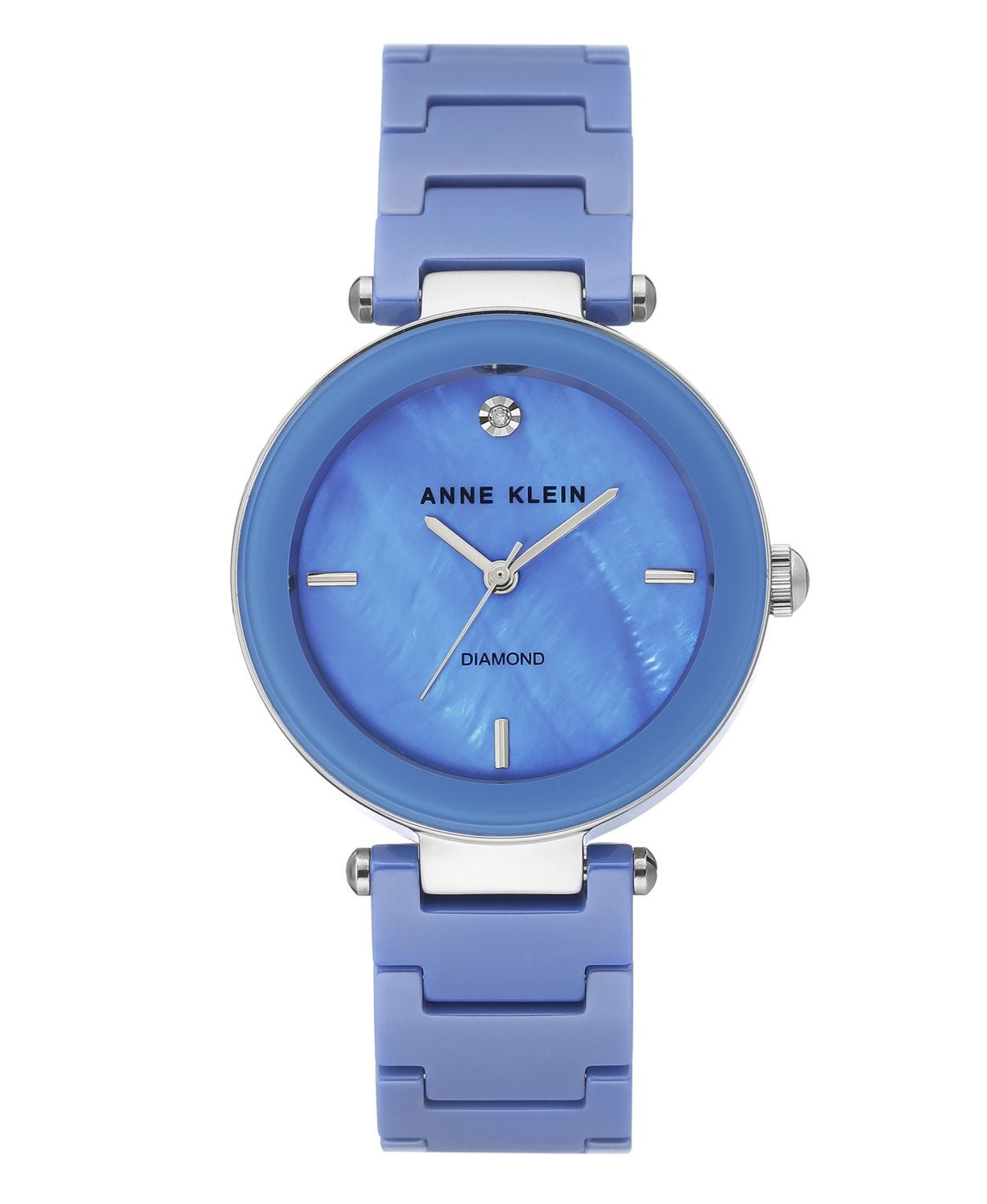 AK Anne Klein + Diamond-Accent Light Blue Ceramic Bracelet Watch