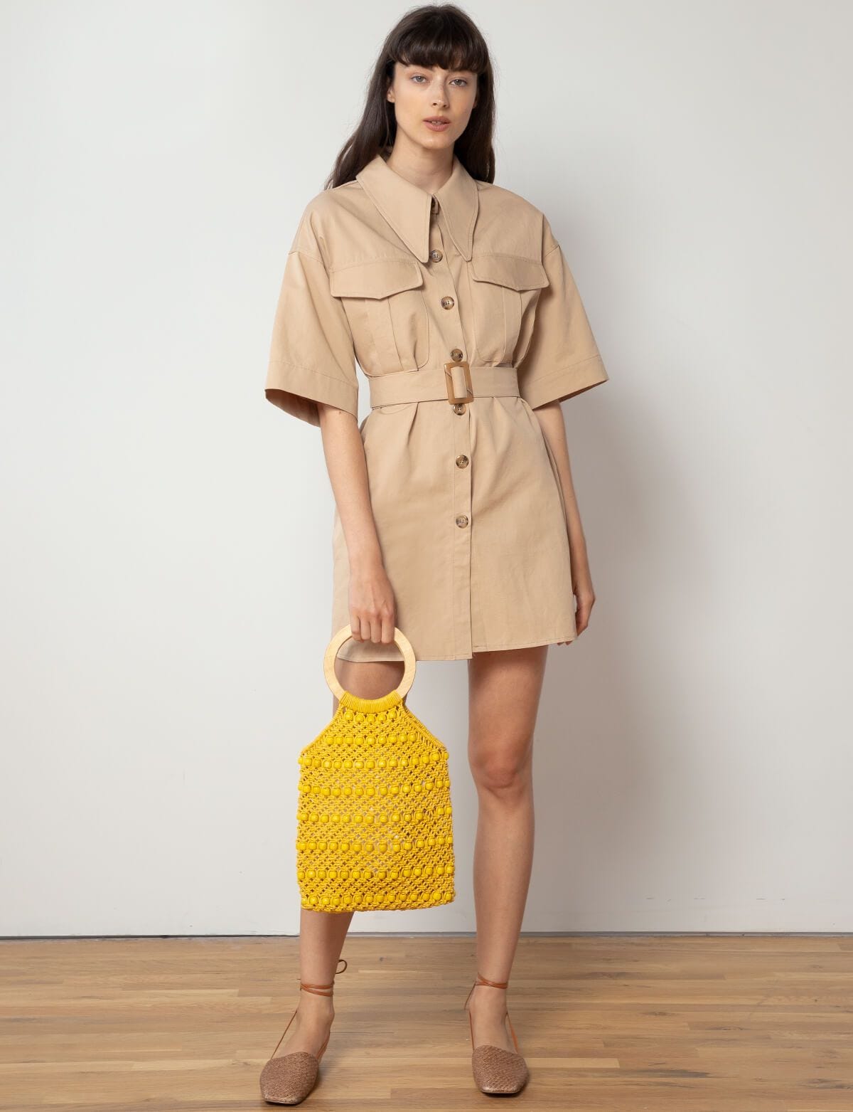 Pixie Market + Pointed Collar Shirt Dress