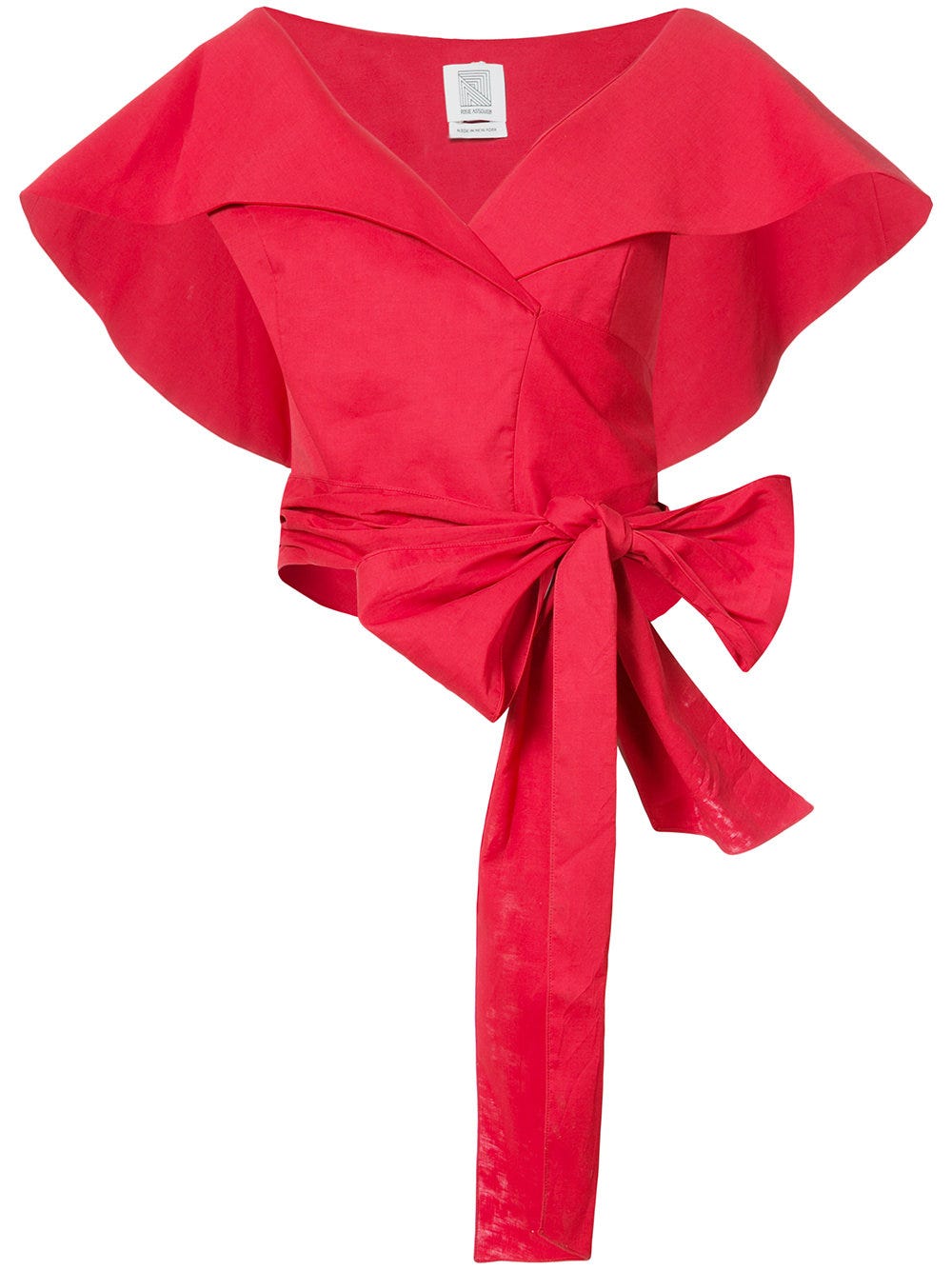 Rosie Assoulin + Geometric Wrap Cropped Top