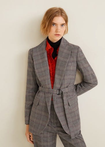 Mango + Check Structured Blazer