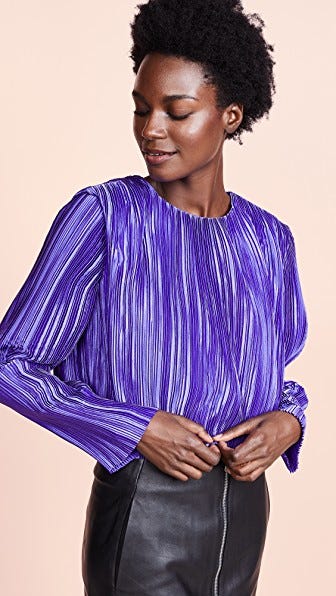 Tibi + Pleated Crop Top