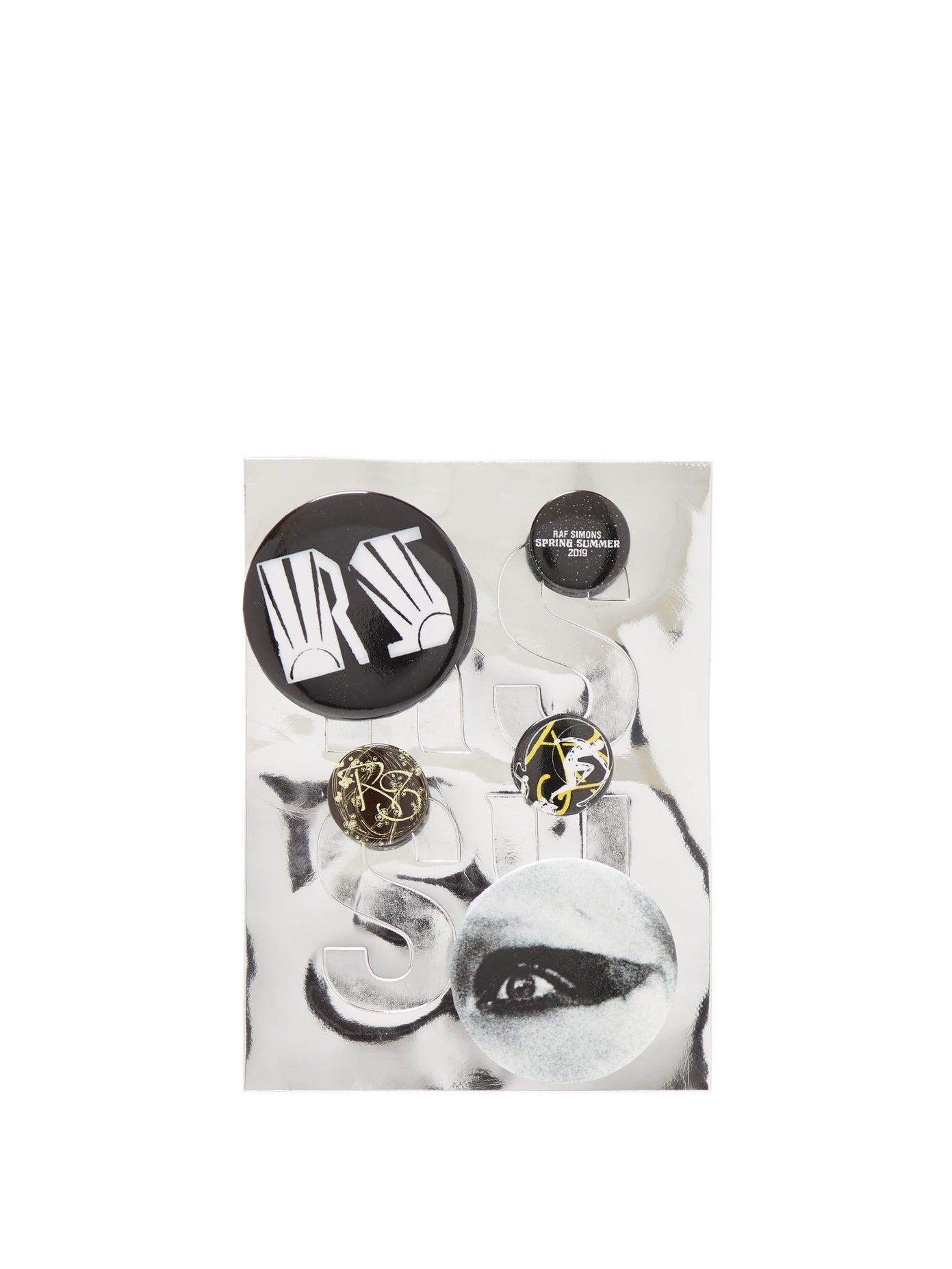 Raf Simons + Graphic-Print Badges Set